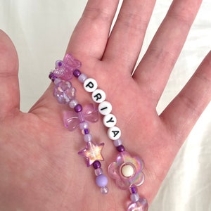 Custom/personalized Name Beaded Keychain/ Phone Charm | Cute Matching ...