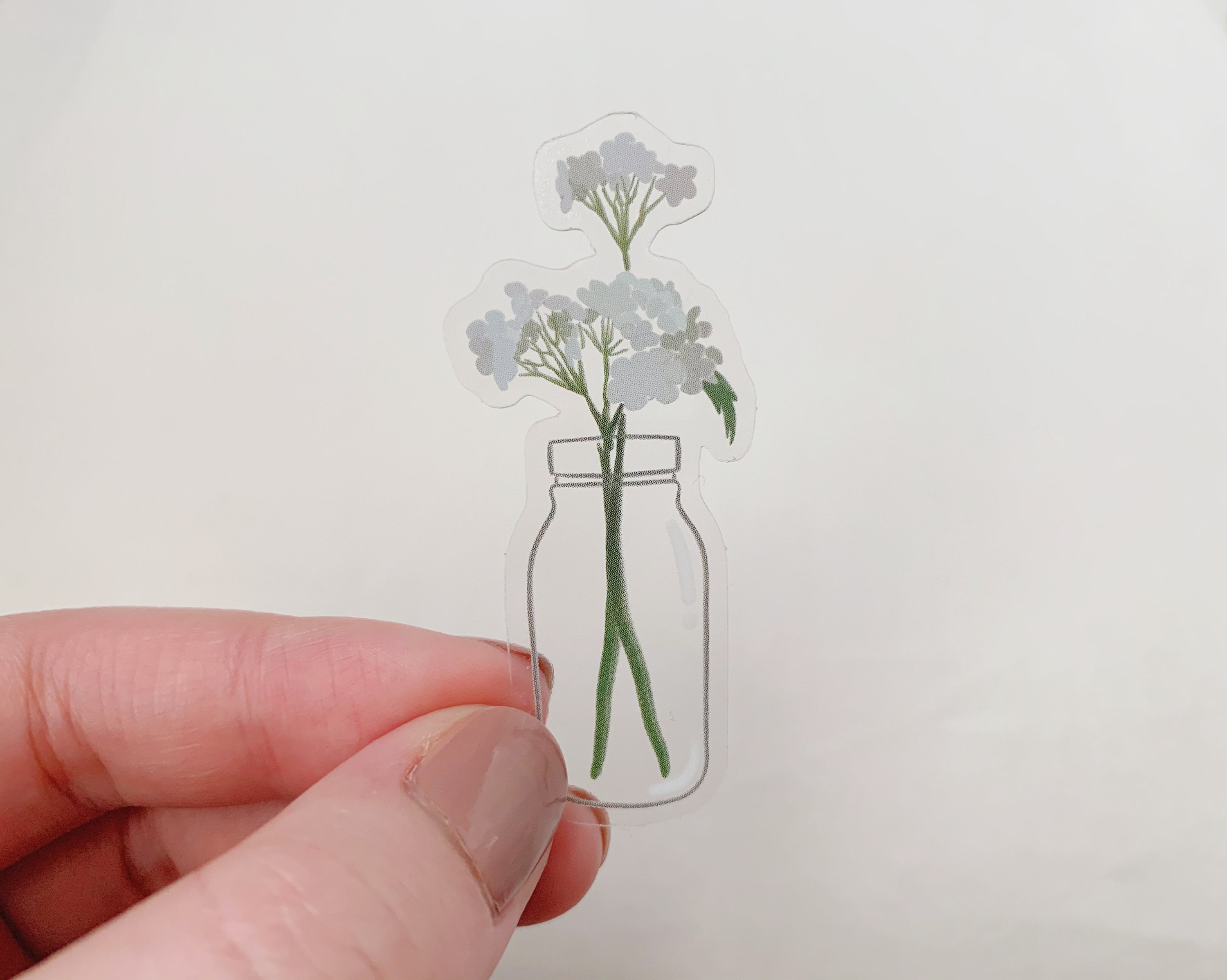 Flower Jar Clear Vinyl Sticker Bundle | Clear Transparent Sticker ...