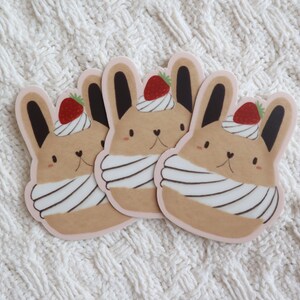Cream Puff Bunny Sticker Weatherproof Vinyl Matte Sticker - Etsy