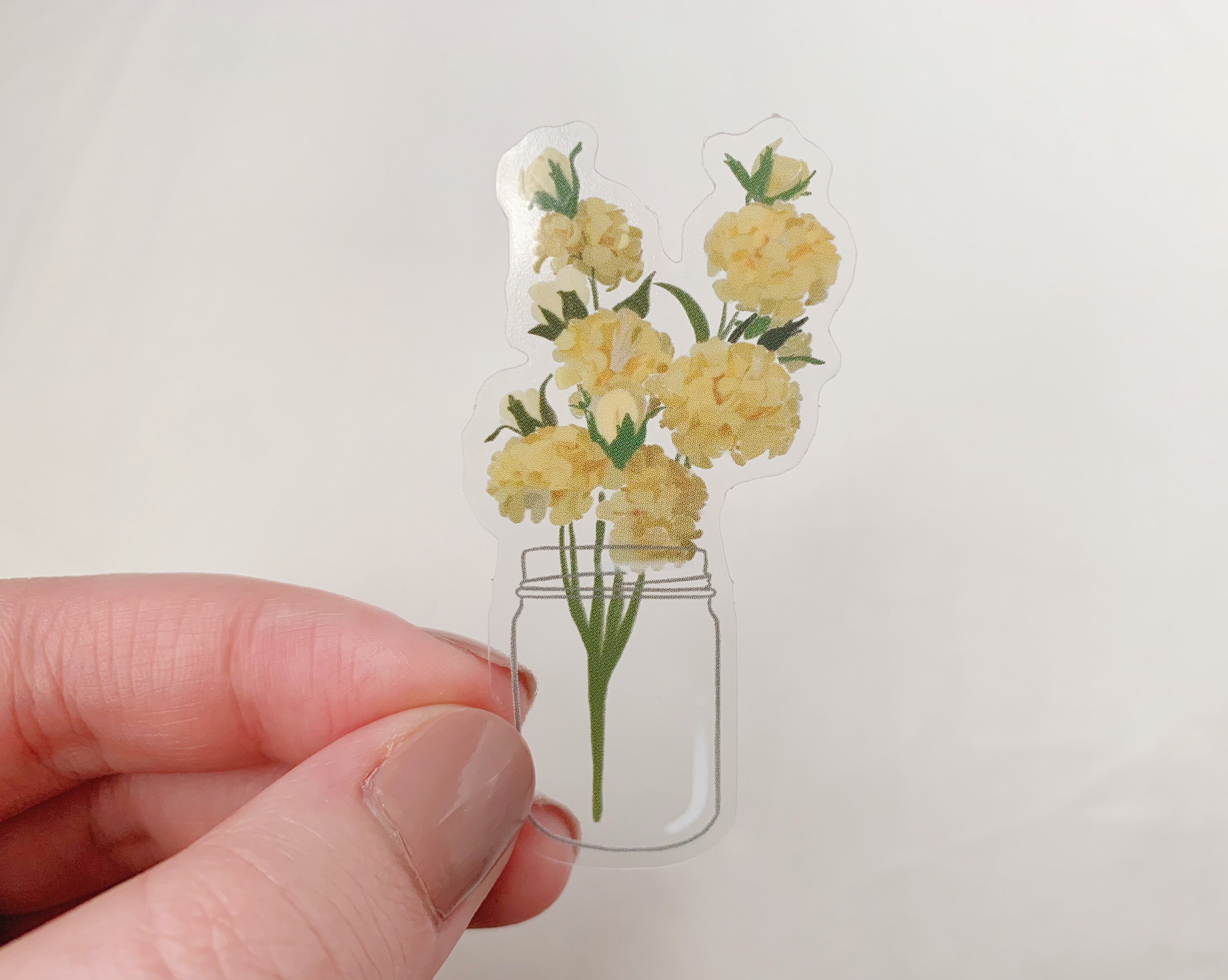Flower Jar Clear Vinyl Sticker Bundle | Clear Transparent Sticker ...