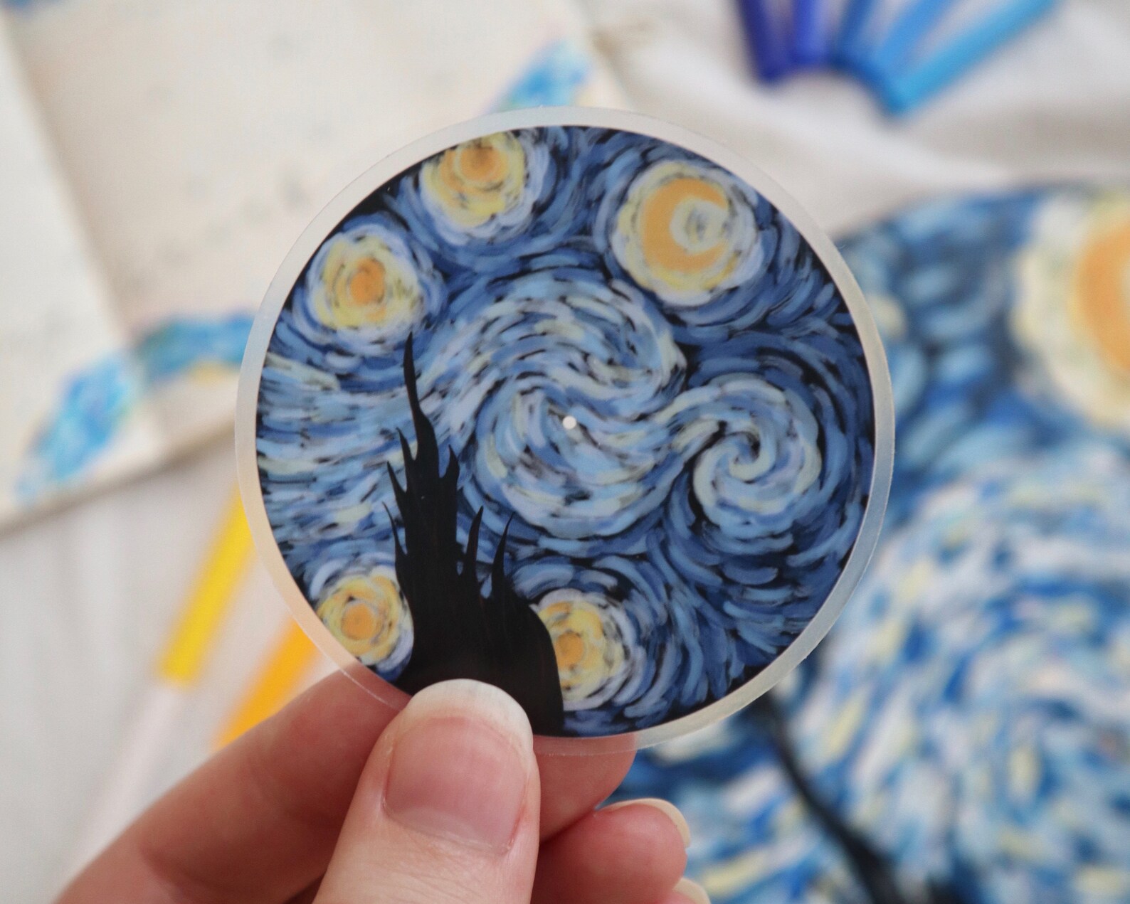 Starry Night Record Vinyl Sticker | Weatherproof Vinyl Matte Sticker ...