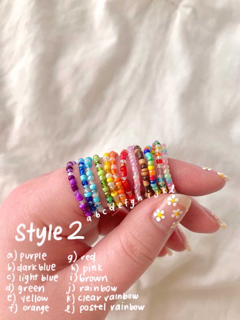 Custom Flower Beaded Rings Beaded Flower Rings Seed Bead - Etsy