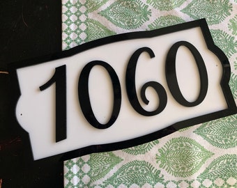 House Sign Designer Acrylic Address Plaque 2 Part Stand off Design - Etsy