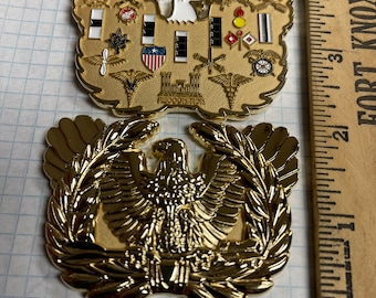 Eagle Rising / Branch Insignia Army Plaque Birch Wood/leatherette ...