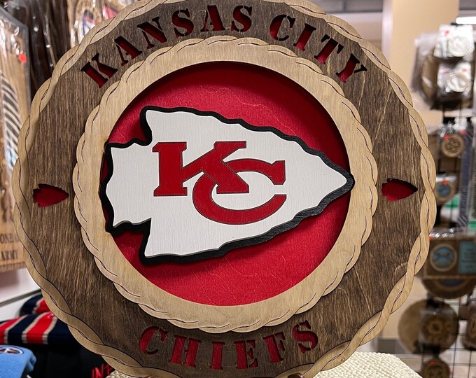 Hand Painted Kansas City Chiefs Door Hanger, Front Porch Decor, Kansas ...