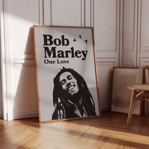 Bob Marley Poster One Love Film Print Regae Music Wall Art Movie Home ...