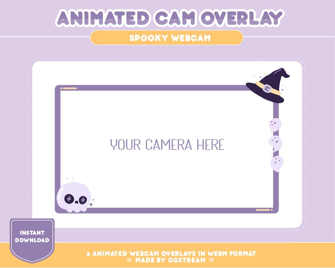 Animated Halloween Webcam Overlay: Purple Stream Overlay (MOV & WEBM ...