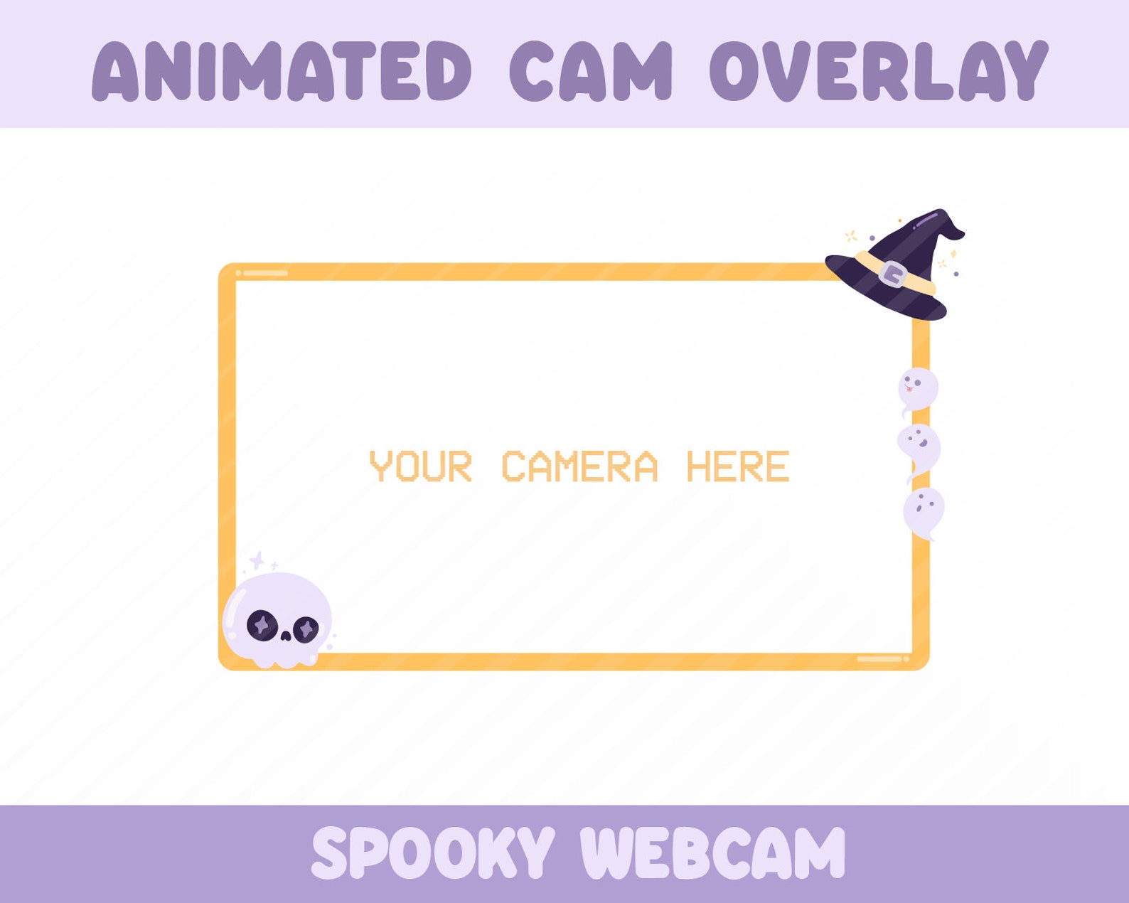 Animated Halloween Webcam Overlay - for Twitch Streaming | Purple ...