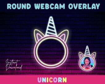 Round Neon Kitty Webcam Overlays for Streaming | Etsy