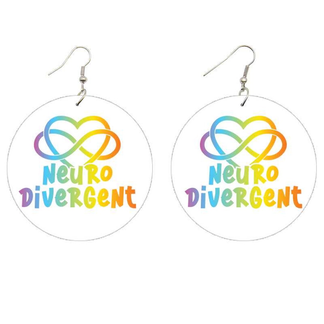 Neurodivergent Infinity Heart Wooden Earrings - Etsy