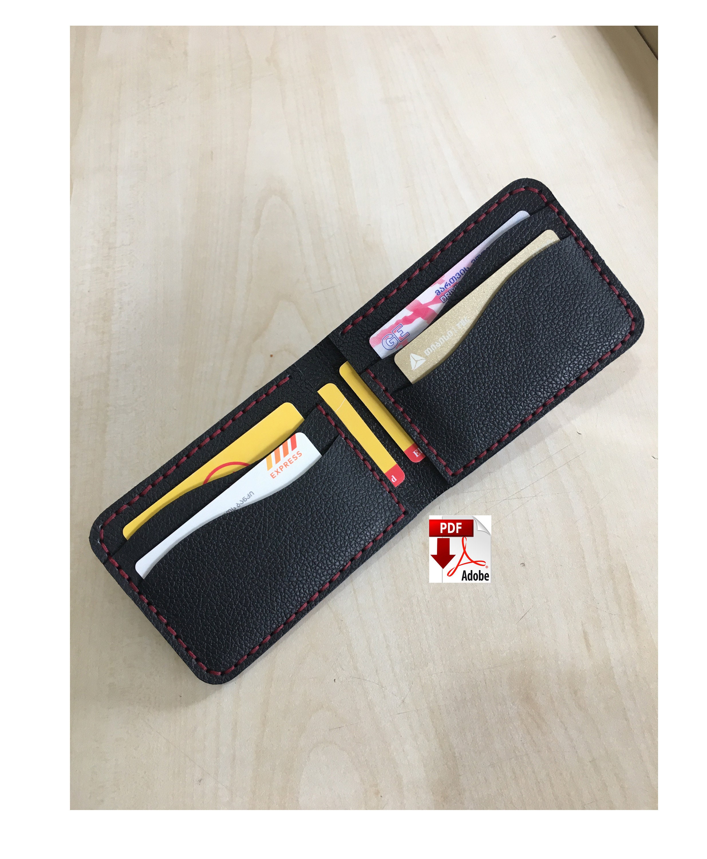 Wallet Pattern PDF, Wallet Template, Leather PDF, Minimalist Wallet ...