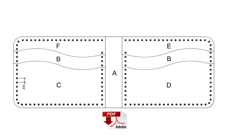 Wallet Pattern PDF, Wallet Template, Leather PDF, Minimalist Wallet ...