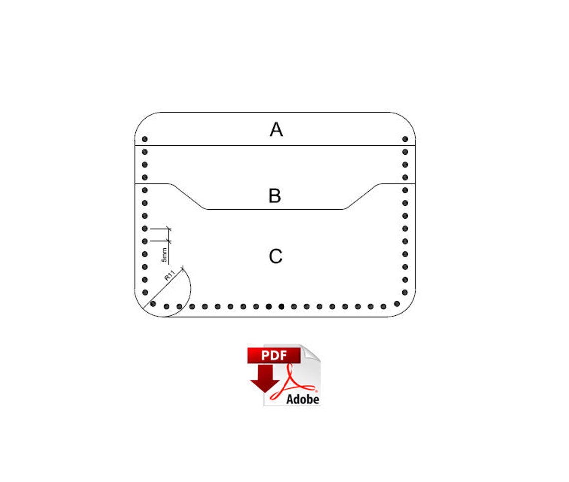 Card Holder PDF Pattern, Slim Wallet, Minimalist Card Holder Pattern ...