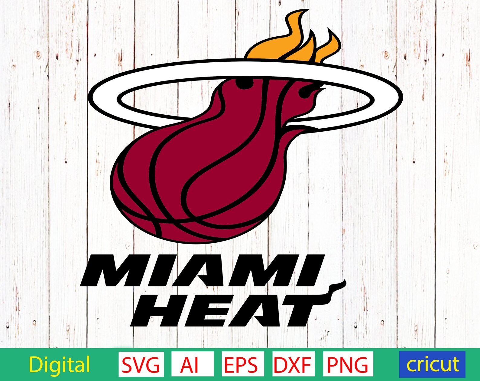 Miami Heat Miami Heat SVG AI eps dxf png Miami Heat | Etsy
