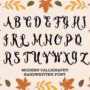 Caligraphy Font Svg. Digital Font. Modern Font. Handwritten Font Svg ...
