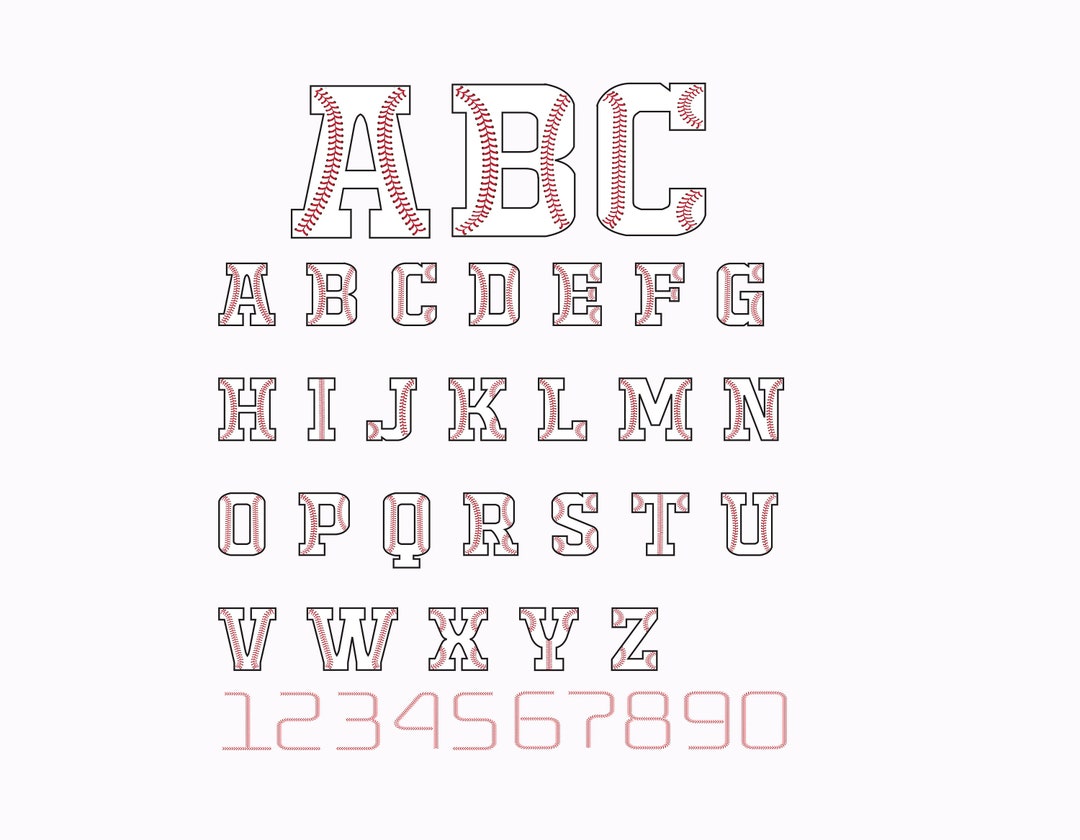 Baseball Font Svg. Font Svg. Baseball Font Svg Bundle. Baseball Numbers ...