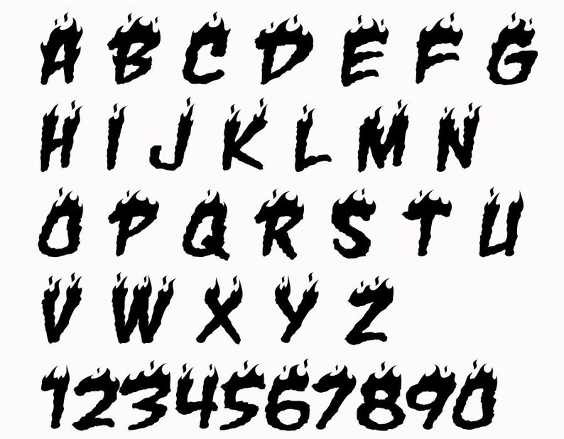 Fire Font. Flame Font Bundle- 14 Fonts. Font for Cricut. Silhouette ...