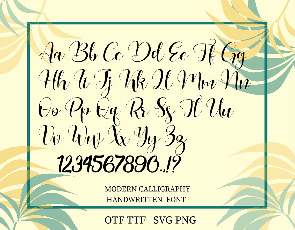 Caligraphy Font Svg. Digital Font. Modern Font. Handwritten - Etsy