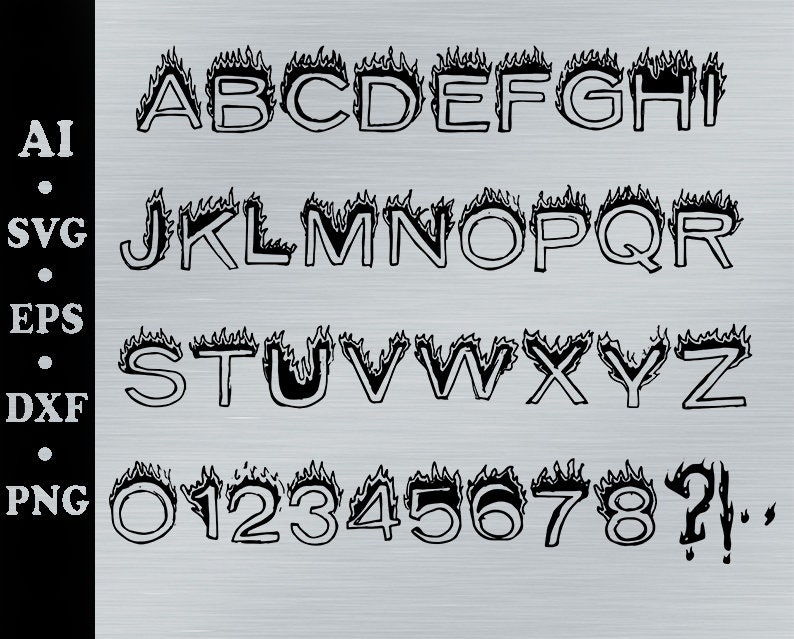 Fire Font Svg. Font Svg. Fire Font Svg Bundle. - Etsy