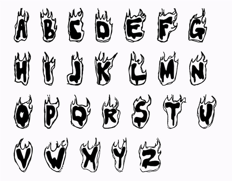 Fire Font. Flame Font Bundle- 14 Fonts. Font for Cricut. Silhouette ...