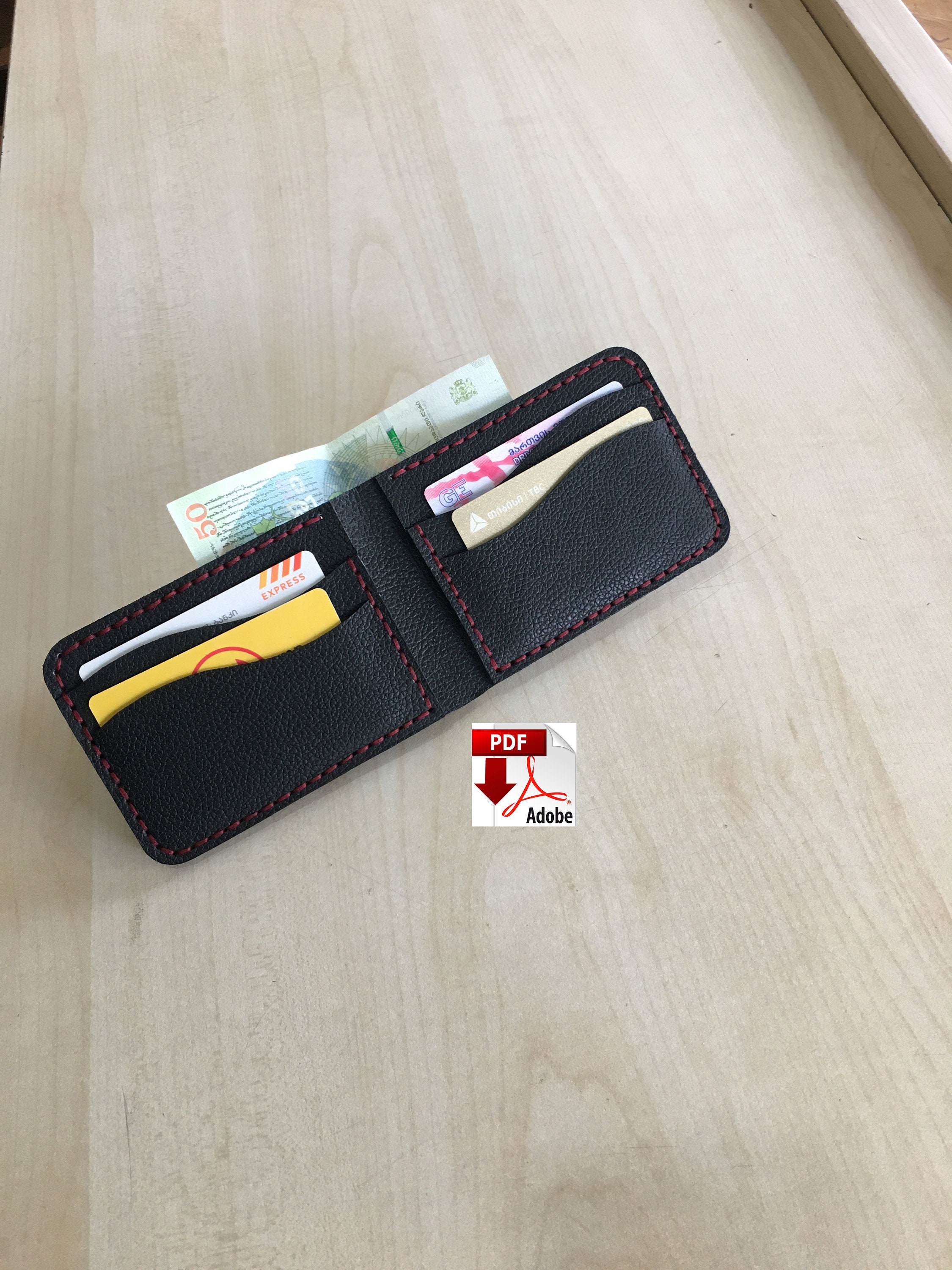 Wallet Pattern PDF, Wallet Template, Leather PDF, Minimalist Wallet ...