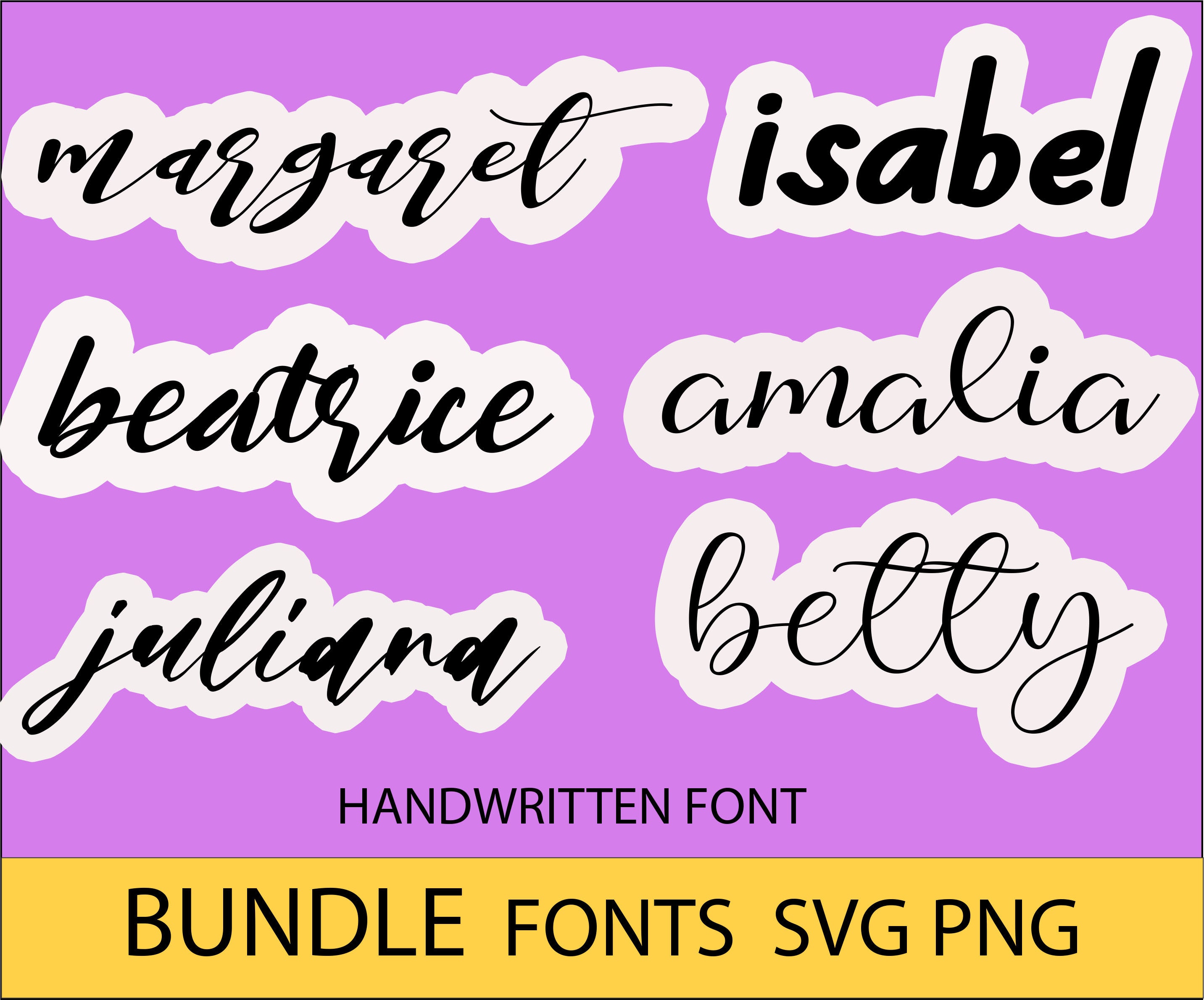 Margaret Font,beatrice Font, Juliana Font, Isabel Font, Amalia Font, Betty Font. Font Bundle Svg ...