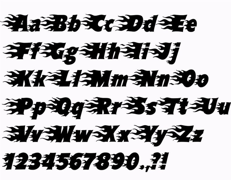 Fire Font. Flame Font Bundle- 14 Fonts. Font for Cricut. Silhouette ...