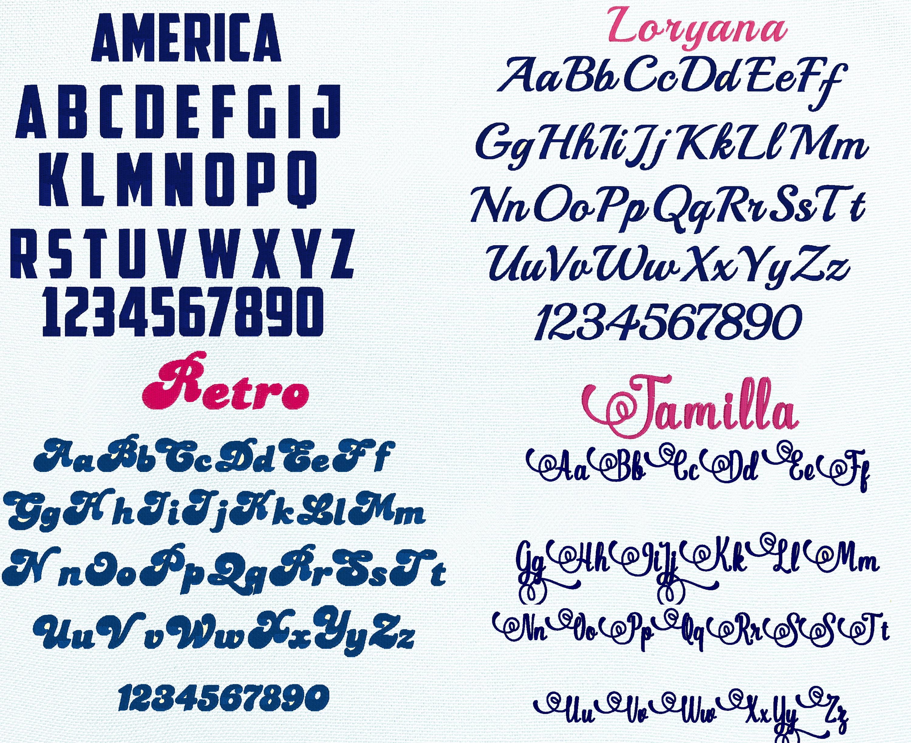 PES Embroidery Fonts. 20 Embroidery Fonts. Embrilliance PES Fonts ...