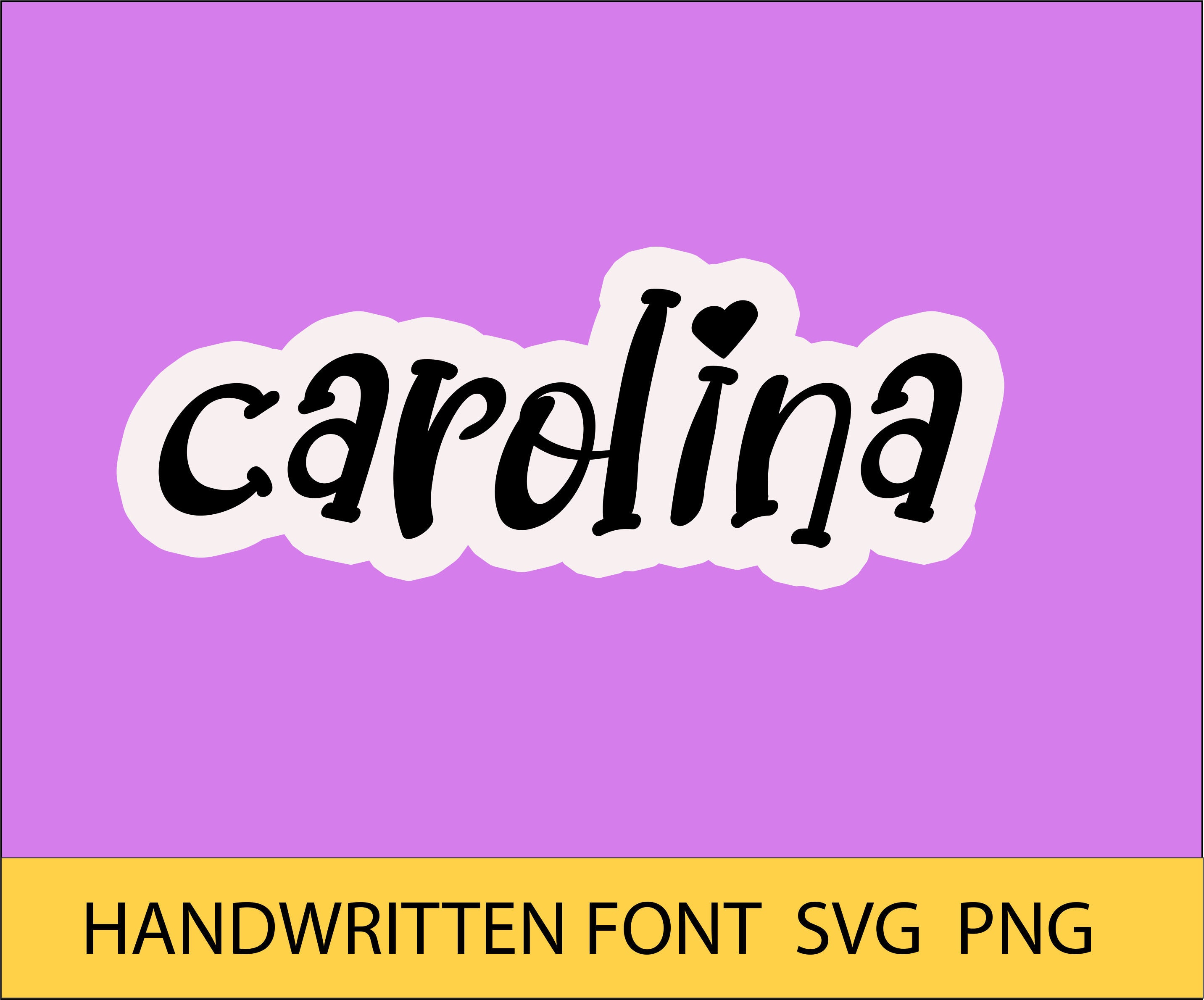 Carolina Font. Handwritten Font Svg. Font for Cricut. - Etsy