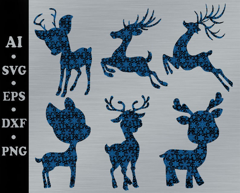 Deer Svg. Christmas Deer Svg. Reindeer Svg | Etsy