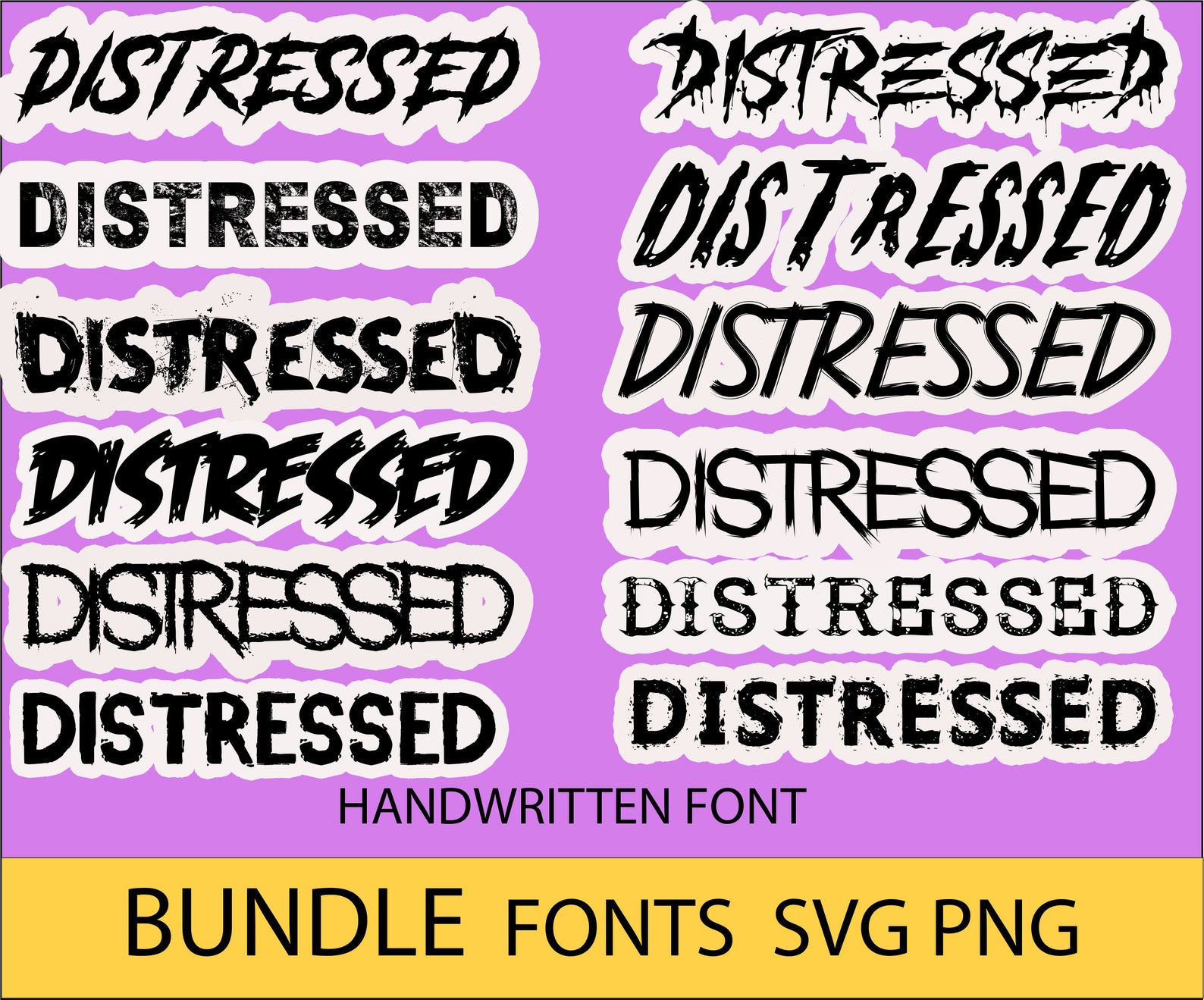 Distressed Font Svg. Distressed Font Bundle-12 Fonts. - Etsy