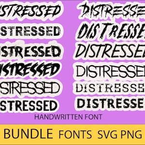 Distressed Font Svg. Distressed Font Bundle-12 Fonts. Distressed ...