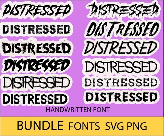 Distressed Font Svg. Distressed Font Bundle-12 Fonts. | Etsy