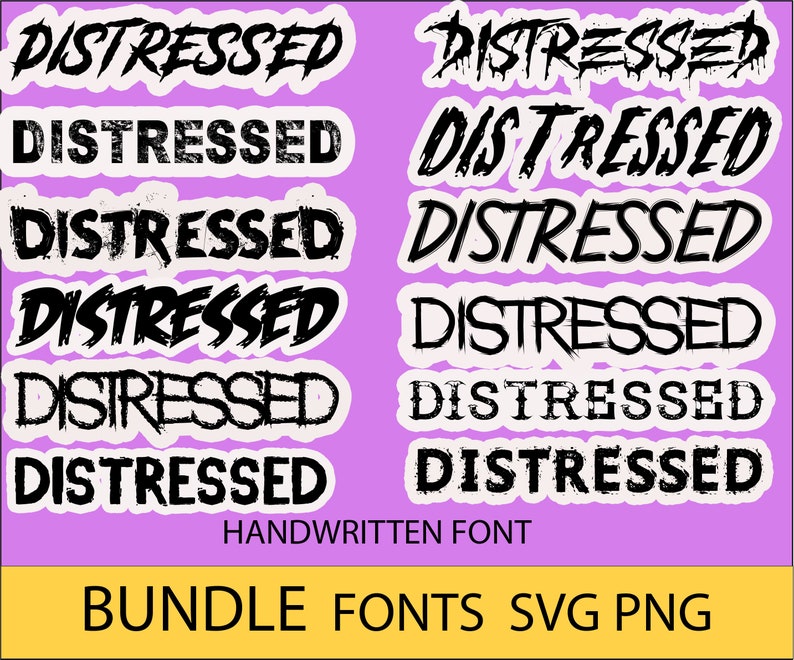 Distressed Font Svg. Distressed Font Bundle-12 Fonts. - Etsy