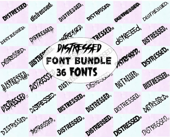 Distressed Font. Distressed Font Bundle 36 Fonts. Font for - Etsy
