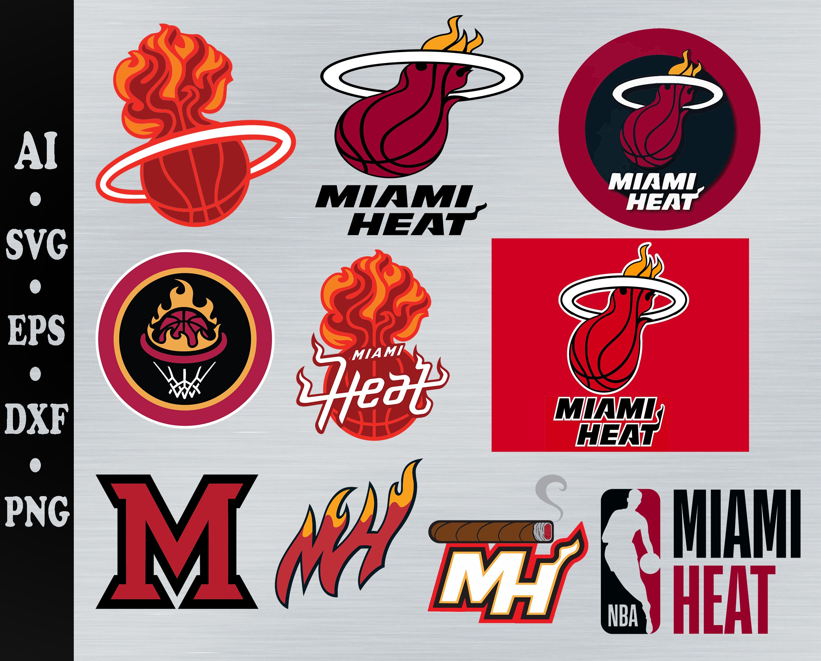 Miami Heat Miami Heat SVG AI eps dxf png Miami Heat | Etsy