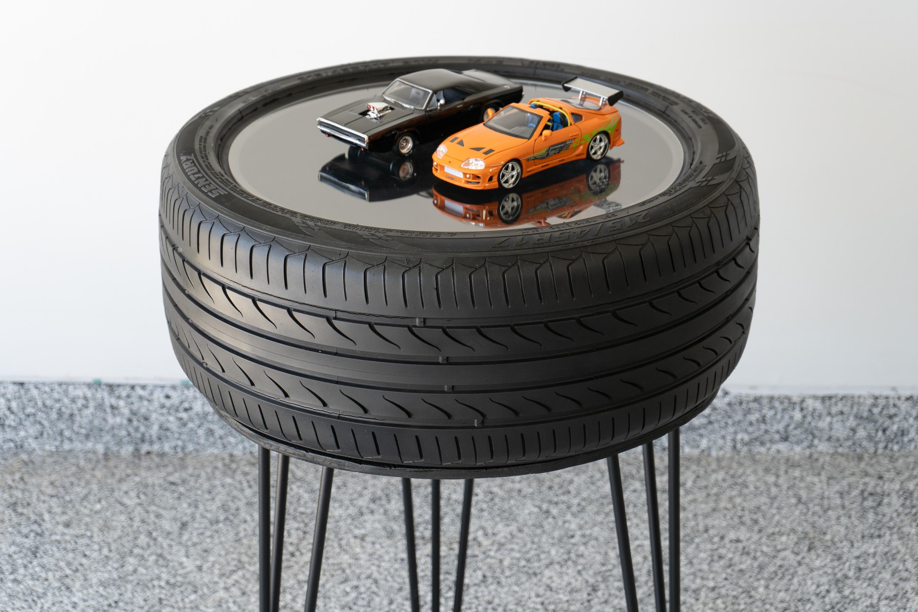 Tire Table: Auto Parts Decor & Car Guy Furniture | 34" Bar Height - Etsy