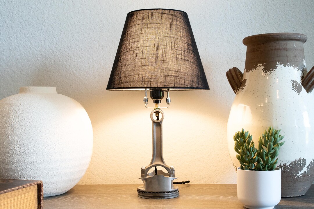 Piston Table Lamp: Automotive Part Decor & Industrial Metal Lamp - Etsy