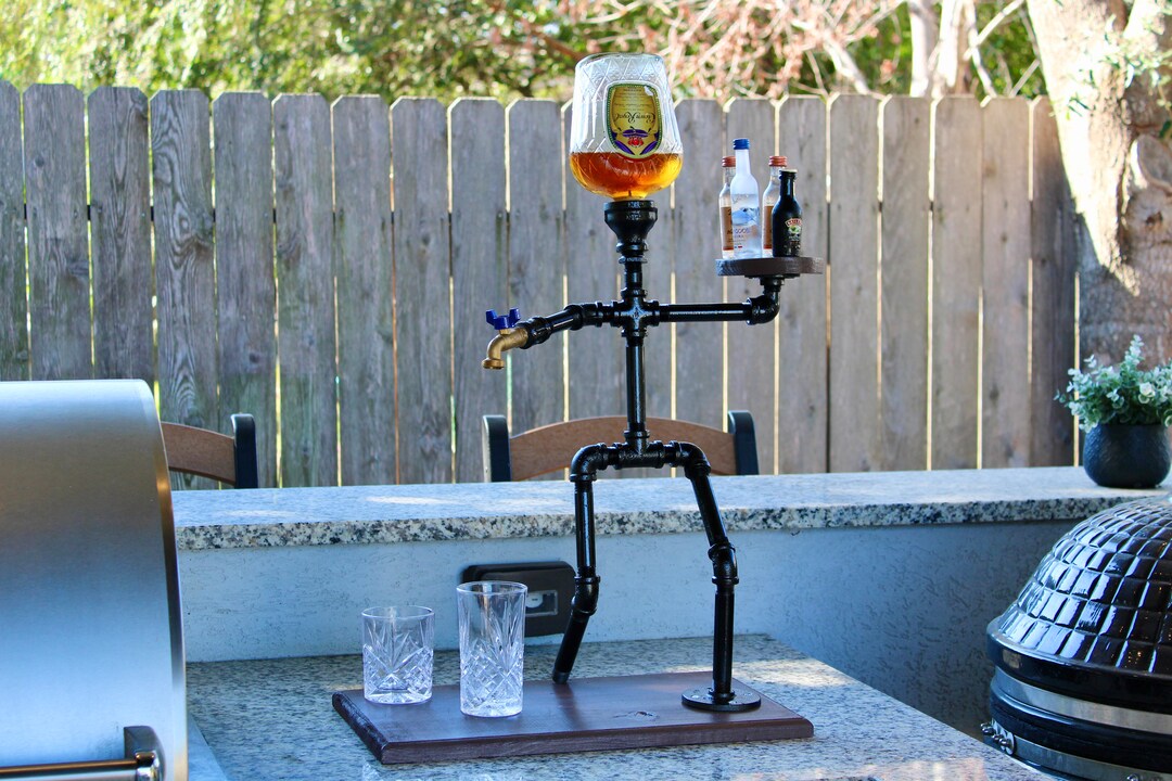 Unique Liquor Dispenser: Industrial Bar Decor, Drink Centerpiece - Etsy