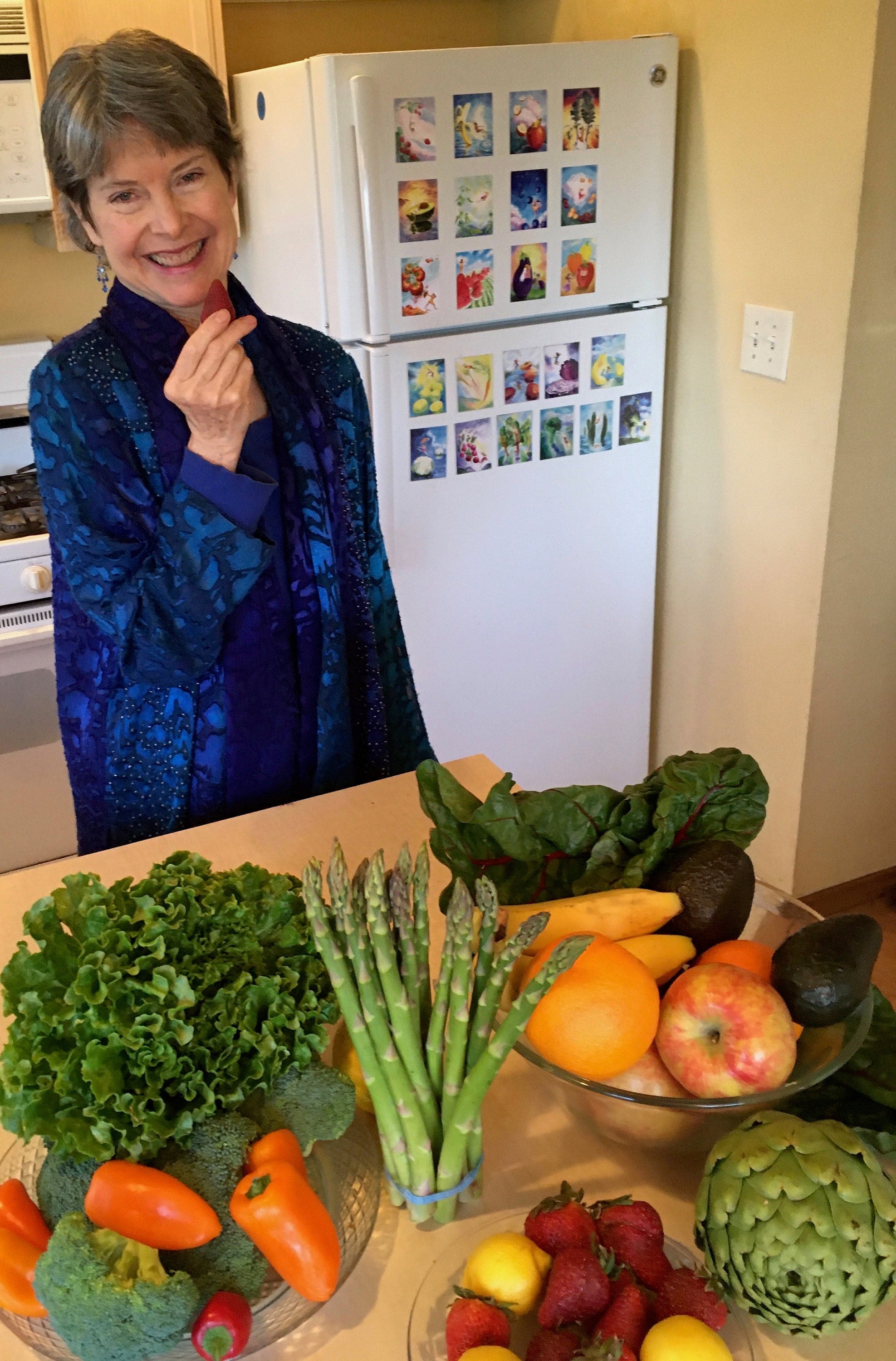 5 Refrigerator Magnets, Women Dancing With Vegetables, Choose From 23 ...