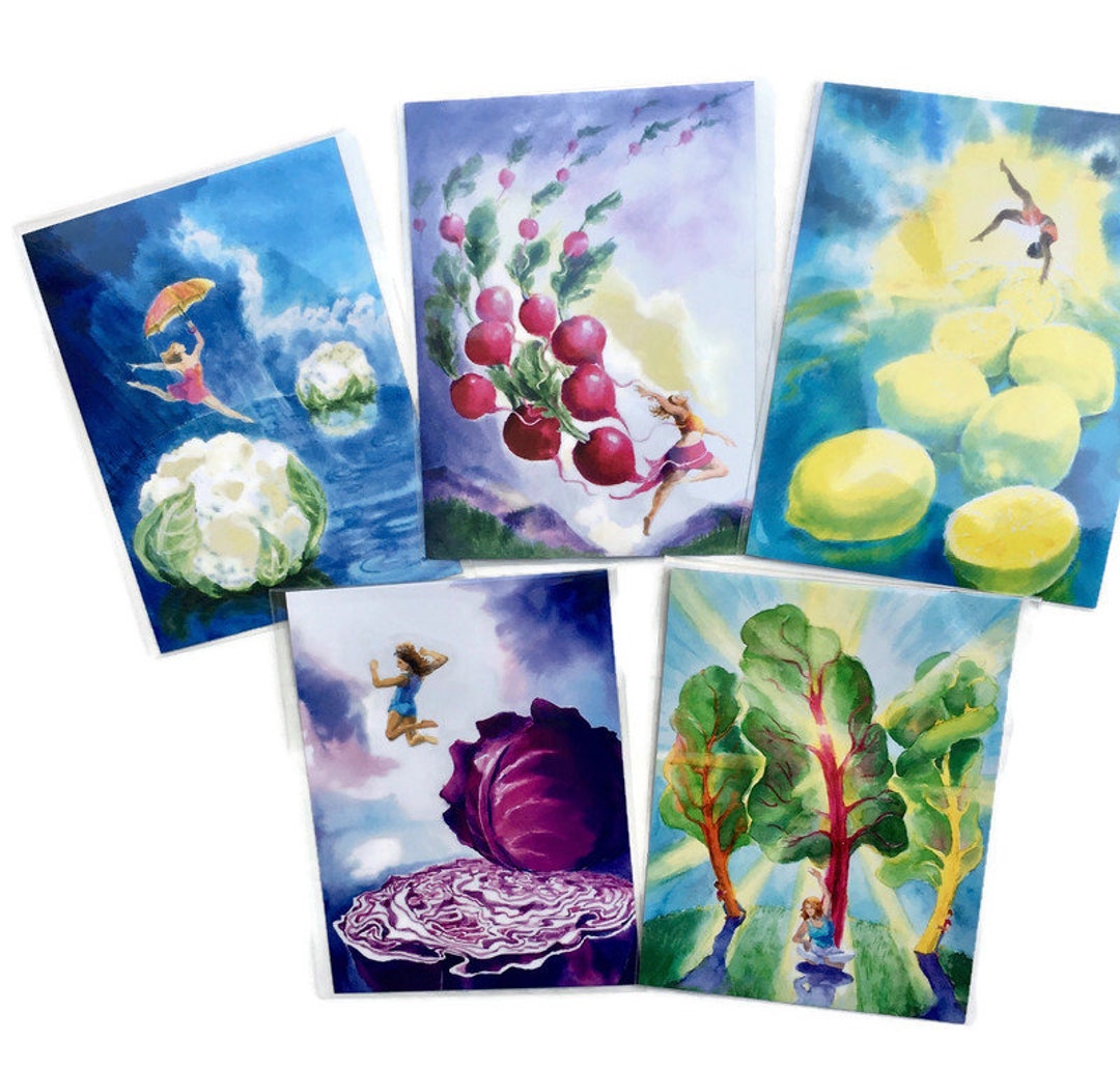 5 Refrigerator Magnets, Women Dancing With Vegetables, Choose From 23 ...