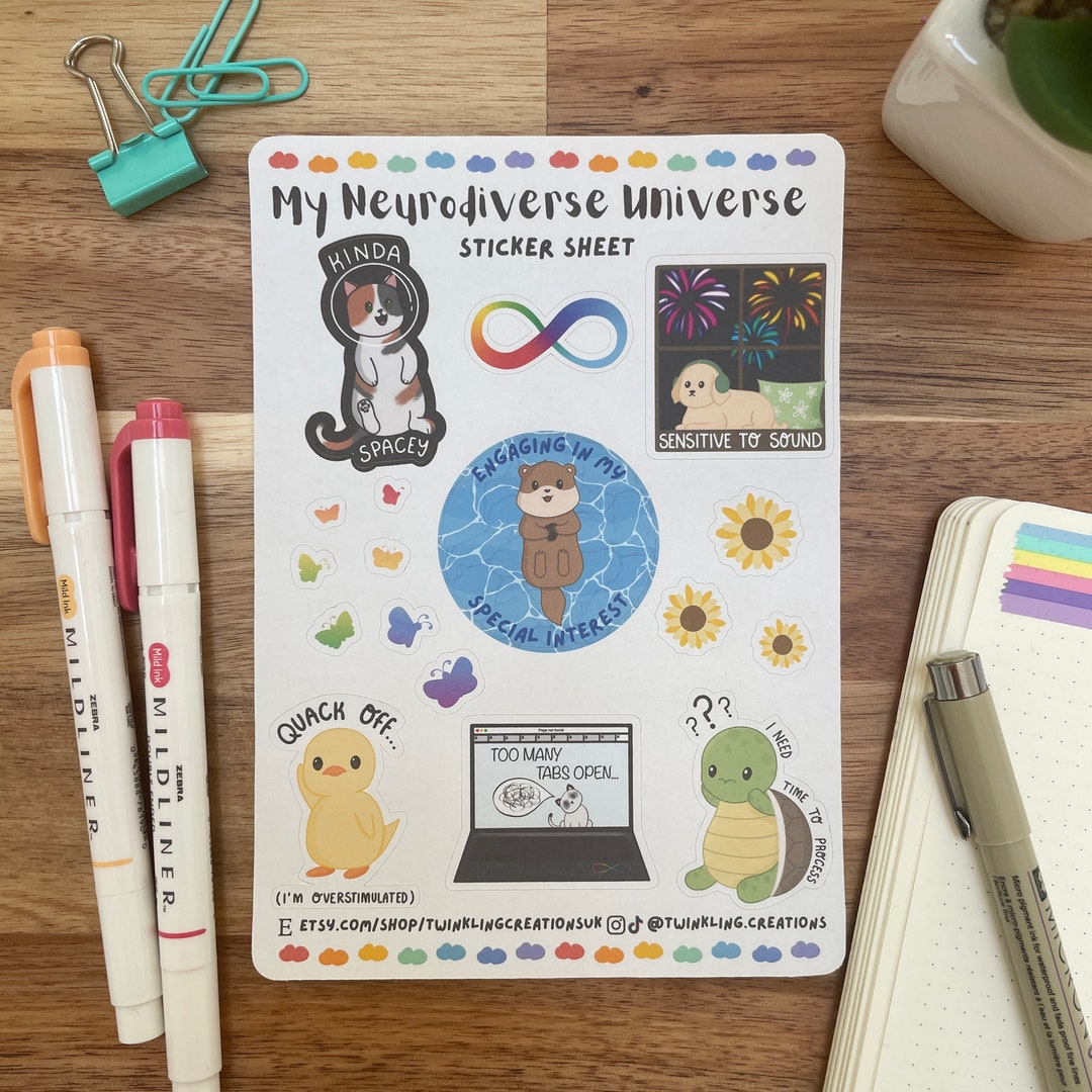 My Neurodiverse Universe Sticker Sheet Neurodivergent Bullet ...