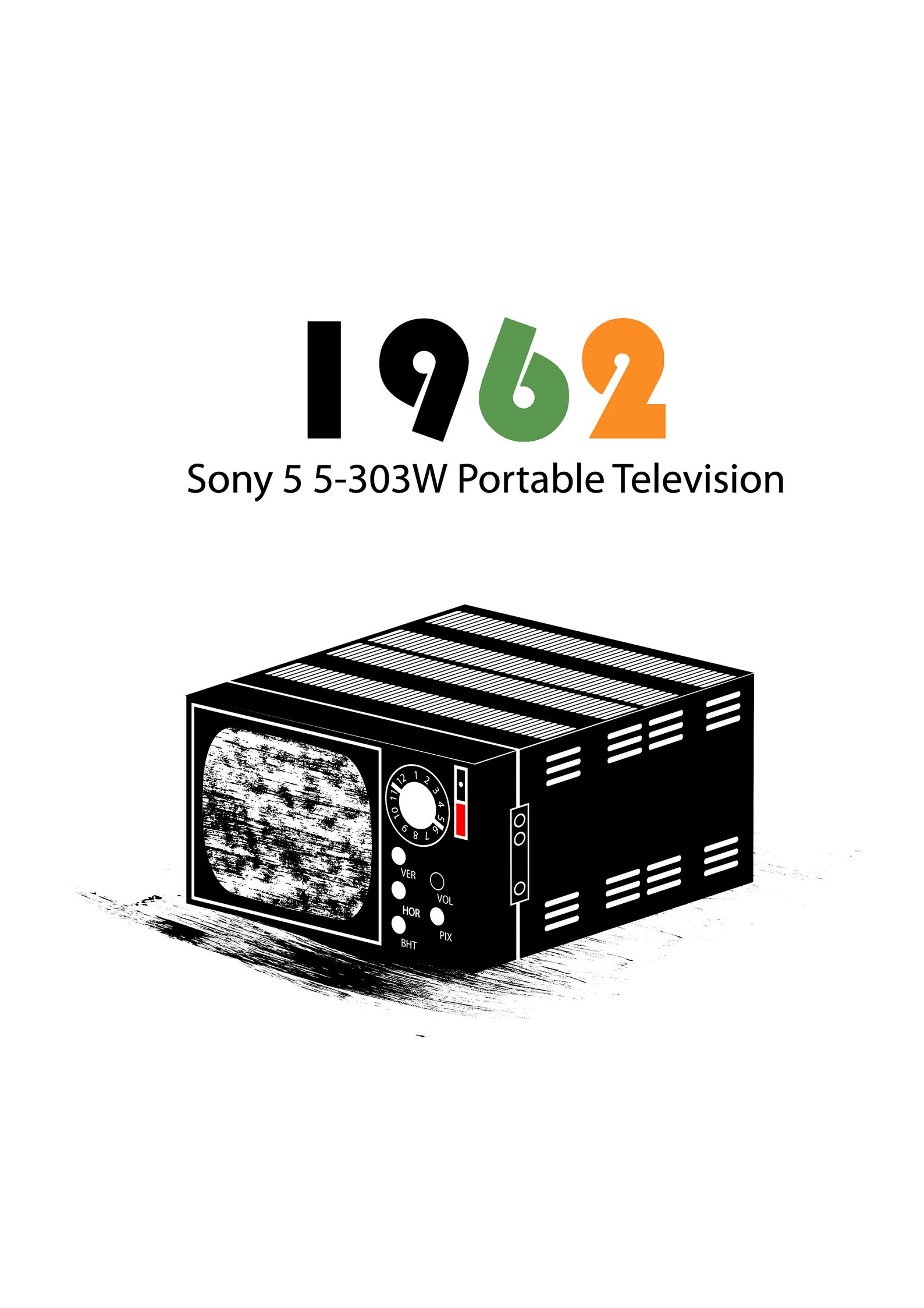 1962 Sony 5 5-303W Portable Television - Etsy