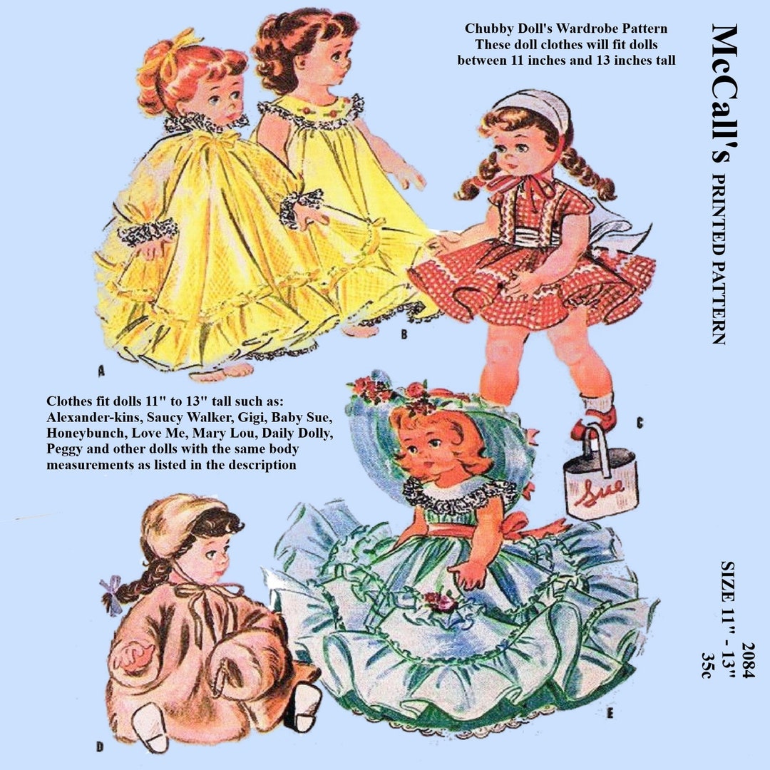 11 13 Doll Clothes Pattern Mccall's 2084 Vintage Sewing Pattern PDF ...