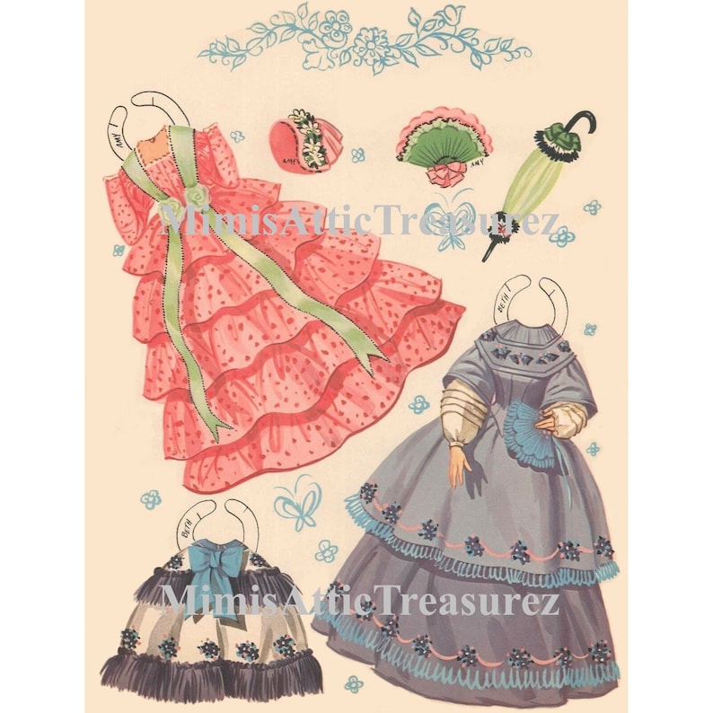 Vintage Paper Dolls Little Women 5 Dolls 12 Pages Including - Etsy