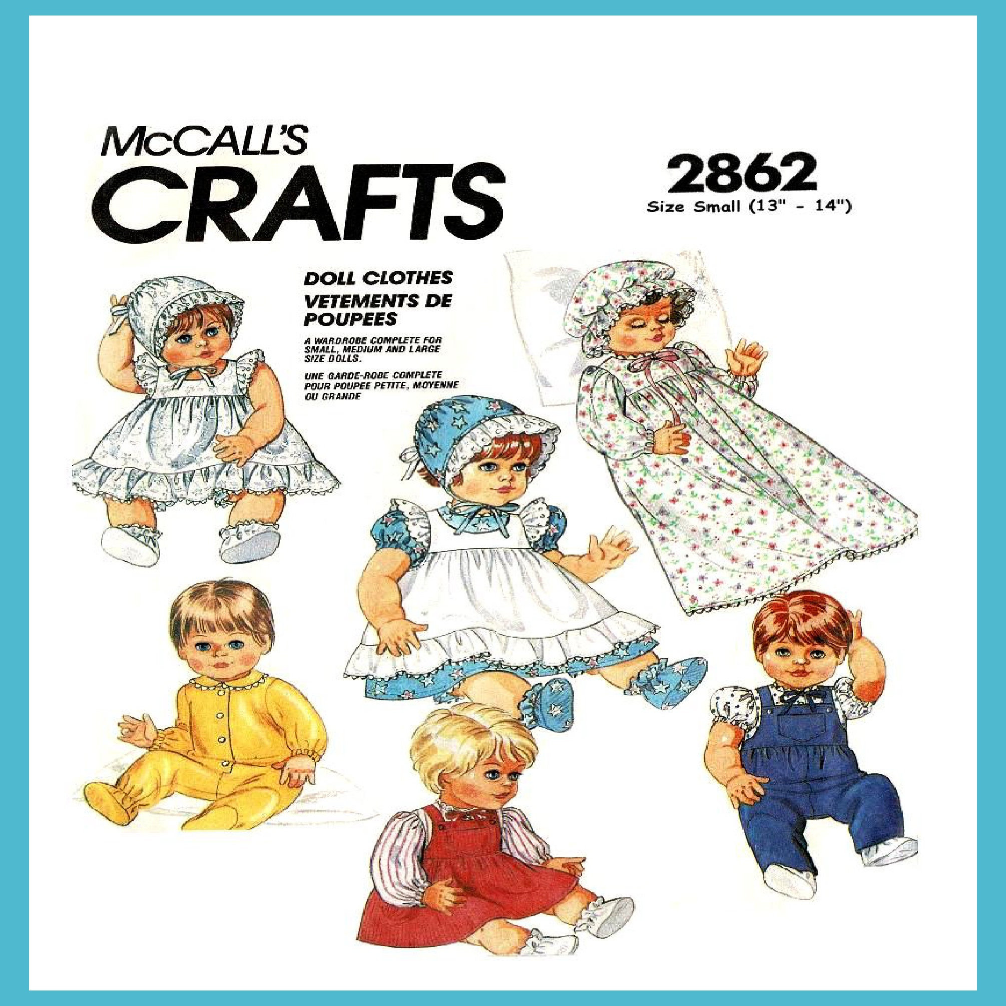 13 to 14 Baby Doll Clothes Pattern Mccall's - Etsy