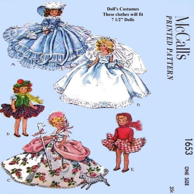 7-1/2 Doll Clothes Mccalls 1653 PDF Pattern | Etsy