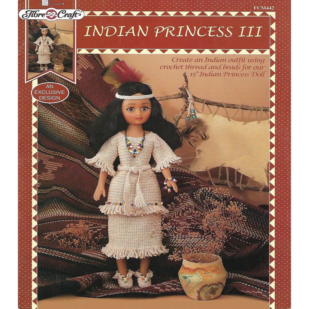 15 Indian Princess Doll Clothes Vintage Crochet Pattern Tunic, Skirt ...