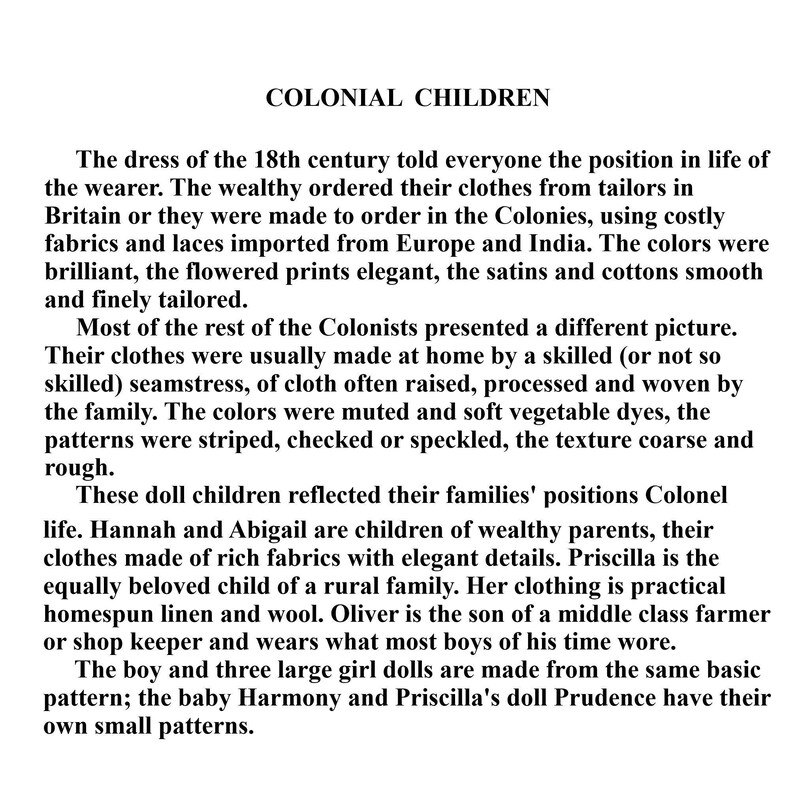 14 Doll Pattern Colonial Dolls Yankee Doodle | Etsy