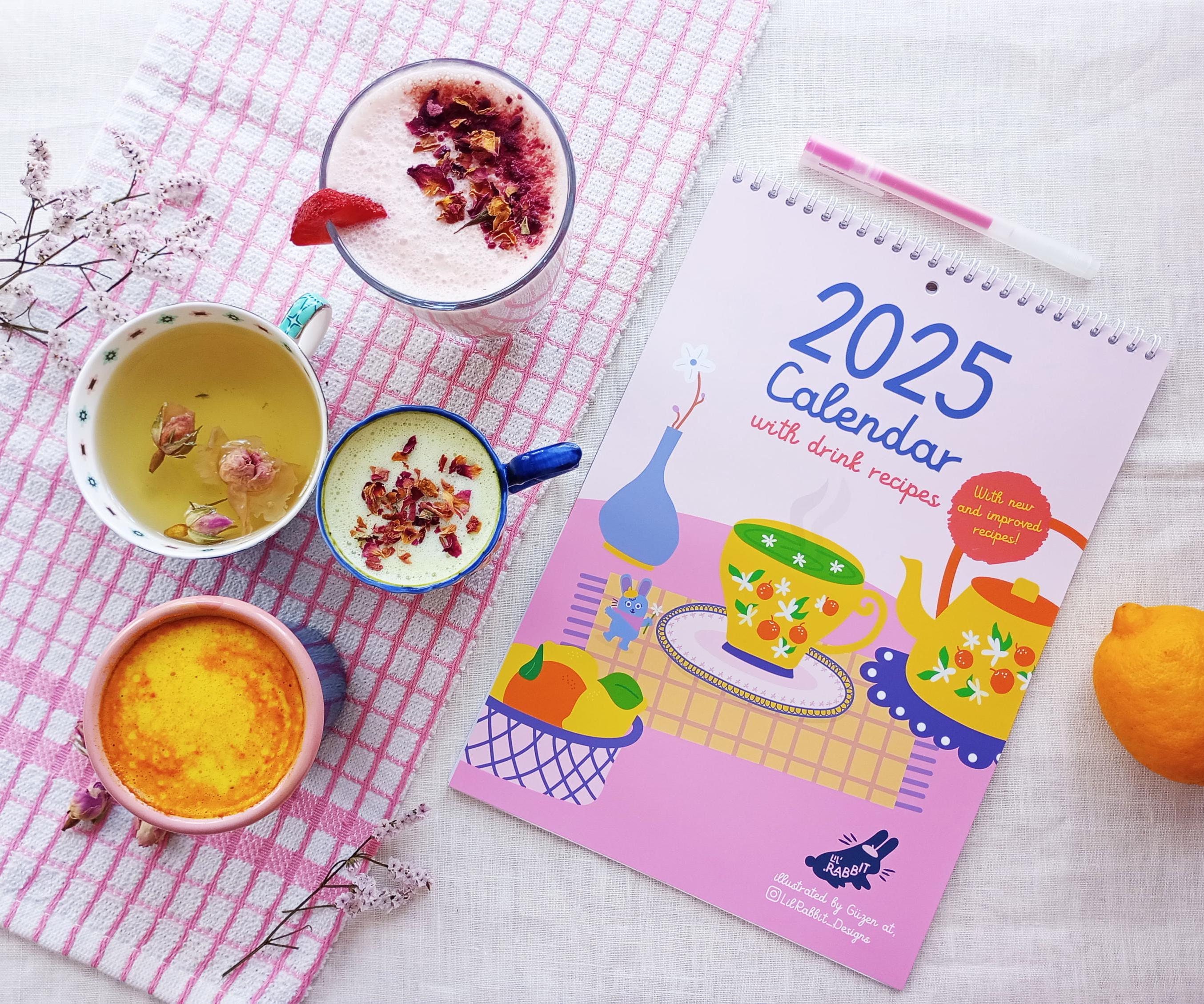 2025 Drink Recipe Calendar: Illustrated A4 Monthly Planner - Etsy